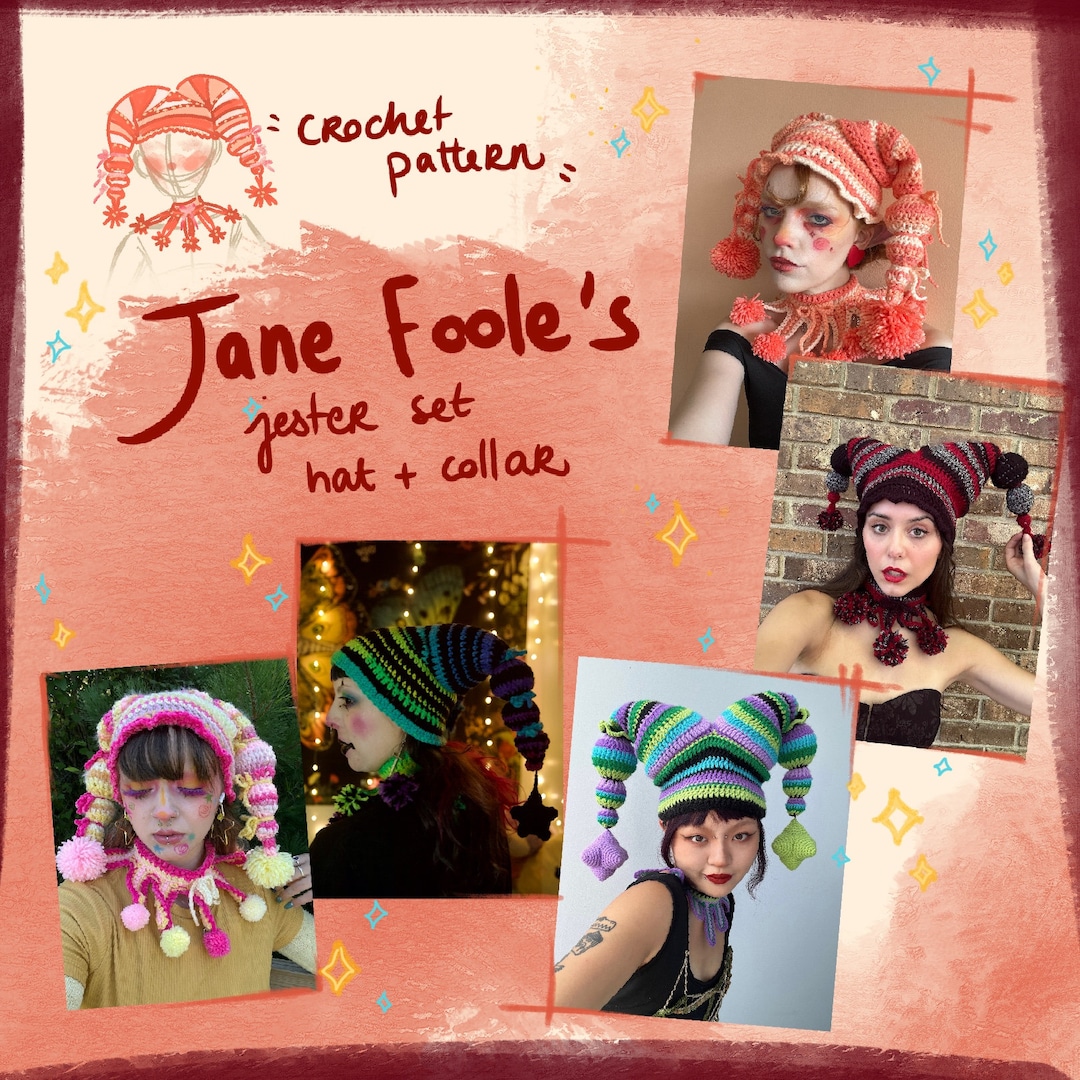 Jane Foole's Jester Set - Crochet Pattern - Beginner Friendly - Etsy