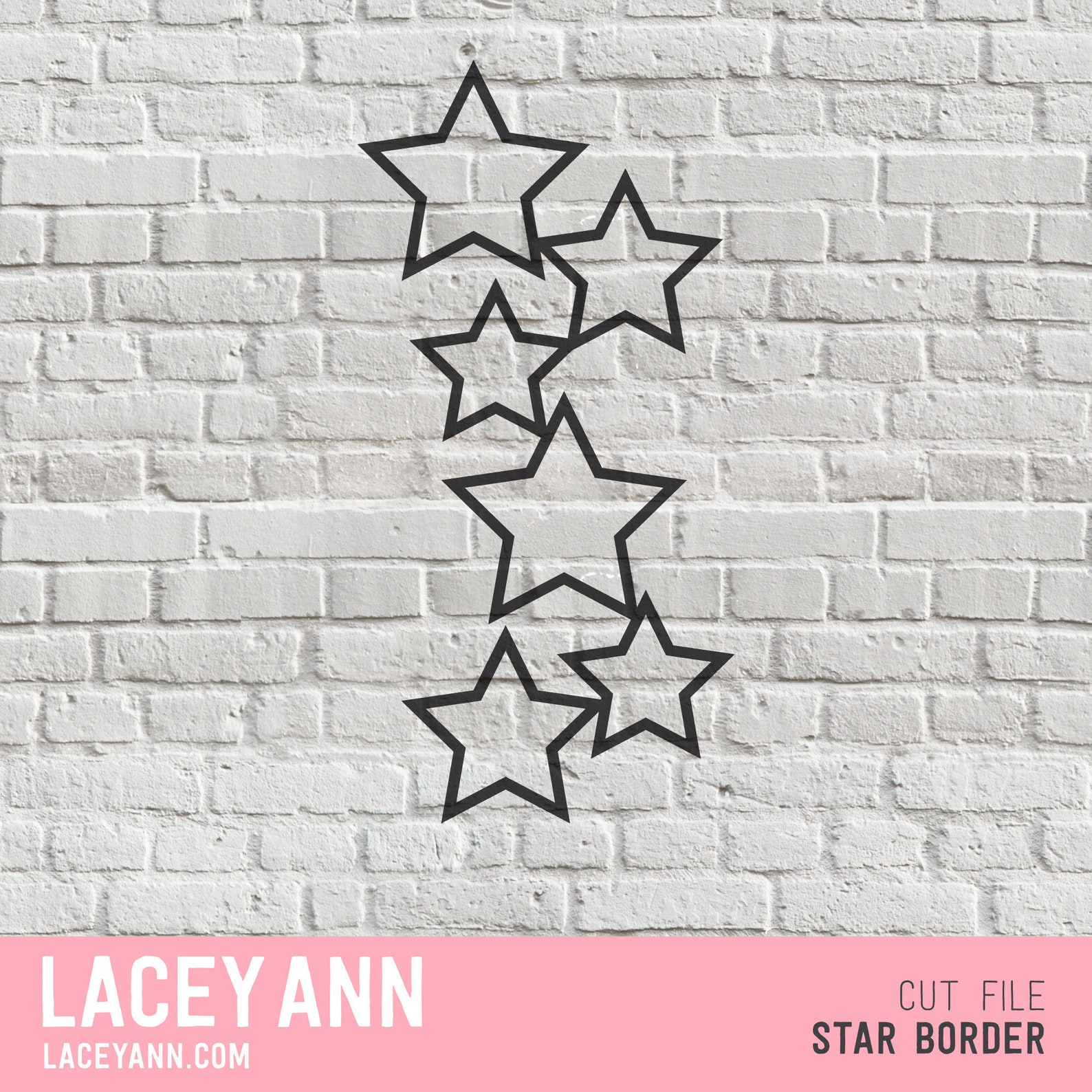 Star Border Digital Cut File SVG PNG JPG Silhouette Studio Cricut Cut ...