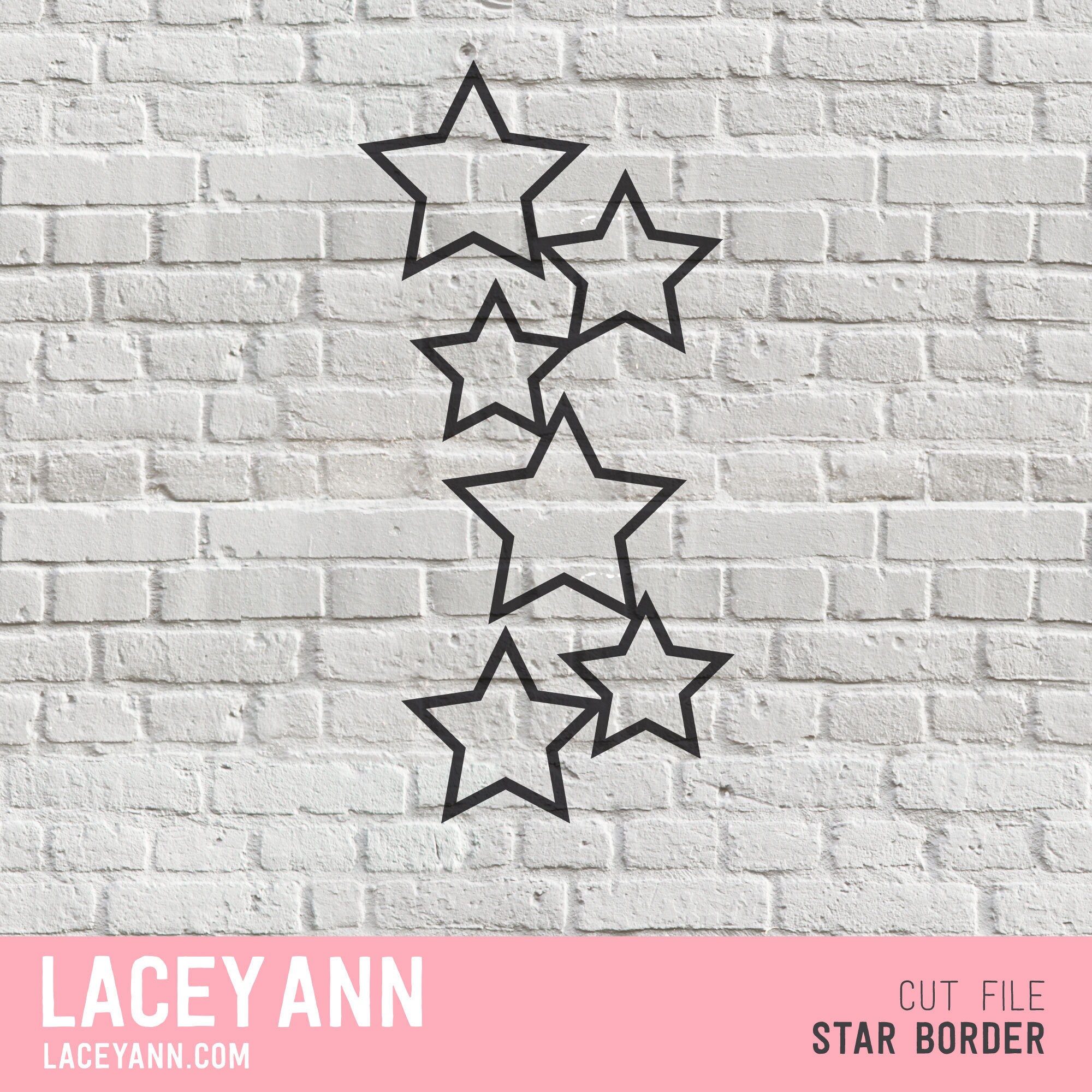 Star Border Digital Cut File SVG PNG JPG Silhouette Studio Cricut Cut ...