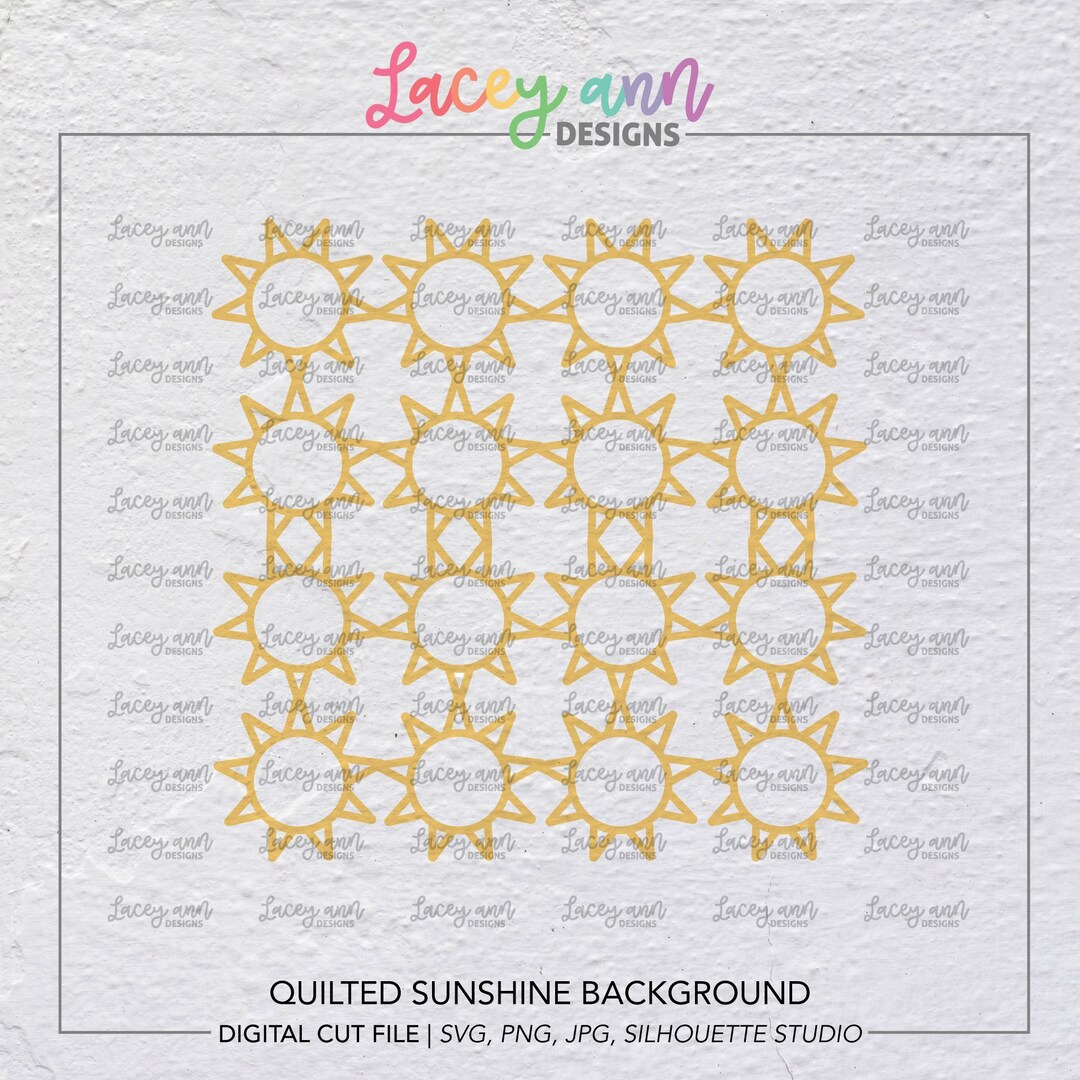 Quilted Sunshine Background, Sunshine, SVG, Silhouette, Cricut, Paper ...