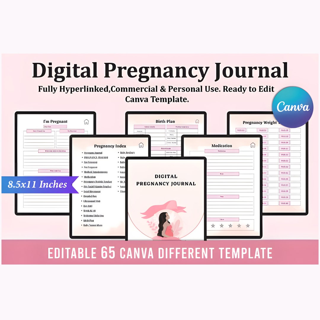 Editable Digital Pregnancy Journal, Pregnancy Journal Template - Etsy