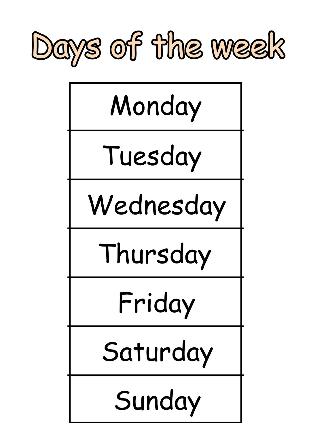 Fun, Eductional, Home Education, Days of the Week, Printable Activity ...