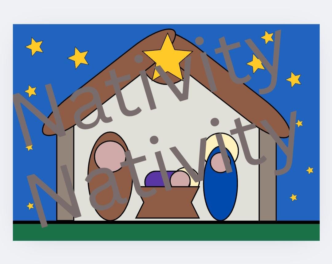 Nativity Scene Activity Pages: Coloring, Cutting, Sticking (PDF) - Etsy ...