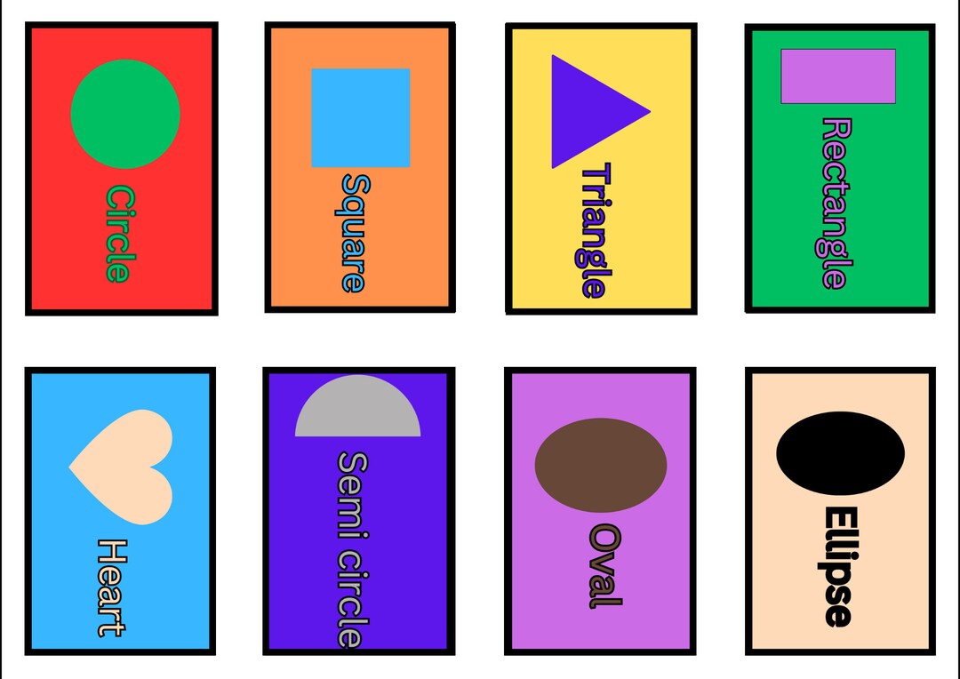 Printable Shapes Flashcards: Educational Learning Cards (PDF) - Etsy