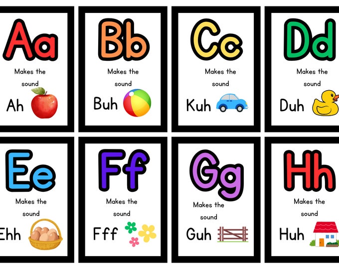 Alphabet Sounds Flashcards - Etsy