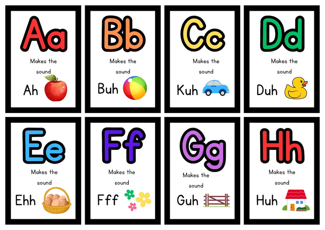 Phonic Sounds Alphabet Flashcards - Etsy