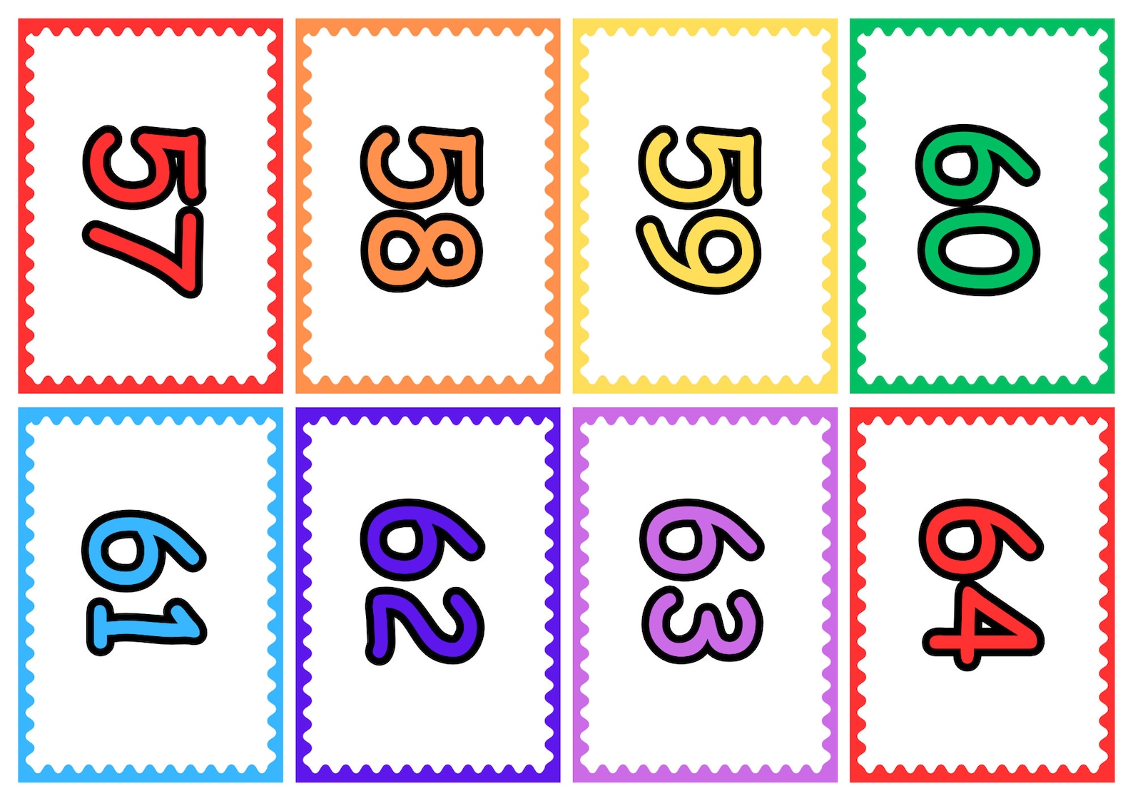 Numbers 1 to 100, Flashcards. - Etsy