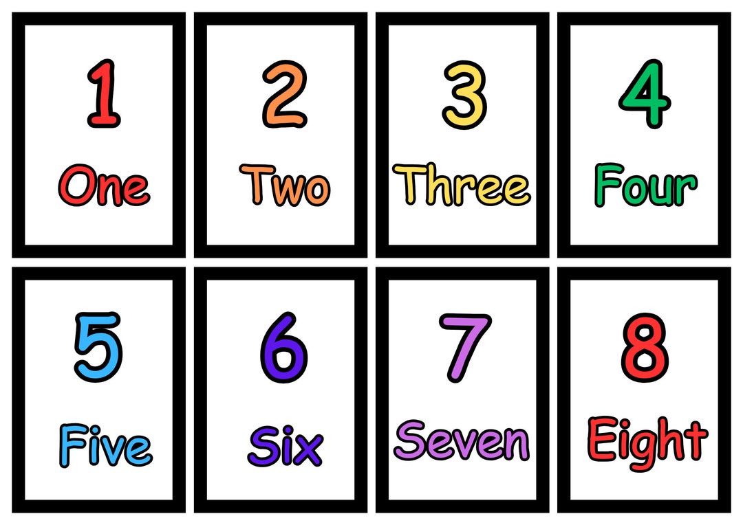 Number Flashcards ( Print at Home) Numbers One - One Hundred. - Etsy