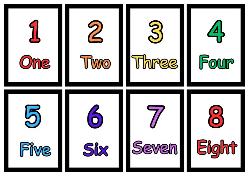 Number Flashcards ( Print at Home) Numbers One - One Hundred. - Etsy