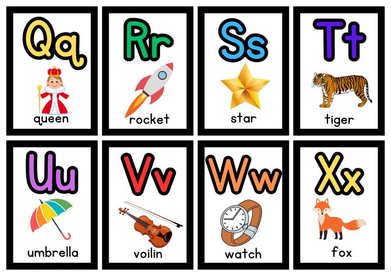 Phonic Uppercase and Lowercase Alphabet Flashcards ( Digital File ...