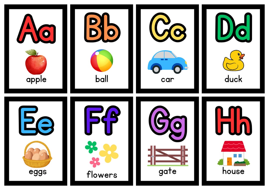 Phonic Uppercase and Lowercase Alphabet Flashcards ( Digital File ...