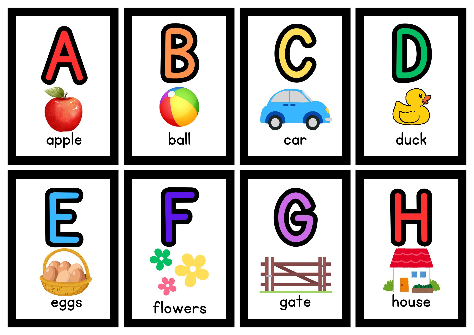 Printable Uppercase Flashcards - Etsy
