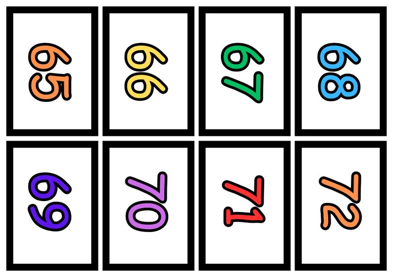 Numbers 1 to 100, Flashcards. - Etsy