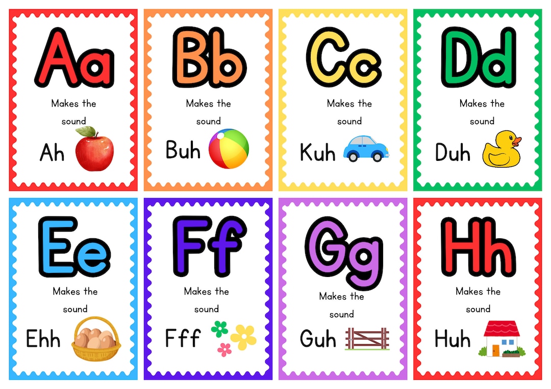 Alphabet Sounds Flashcards - Etsy