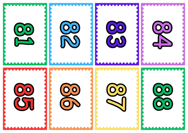 Numbers 1 to 100, Flashcards. - Etsy