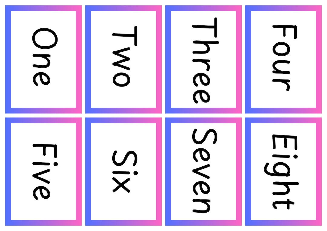 Number Words, Flashcards - Etsy