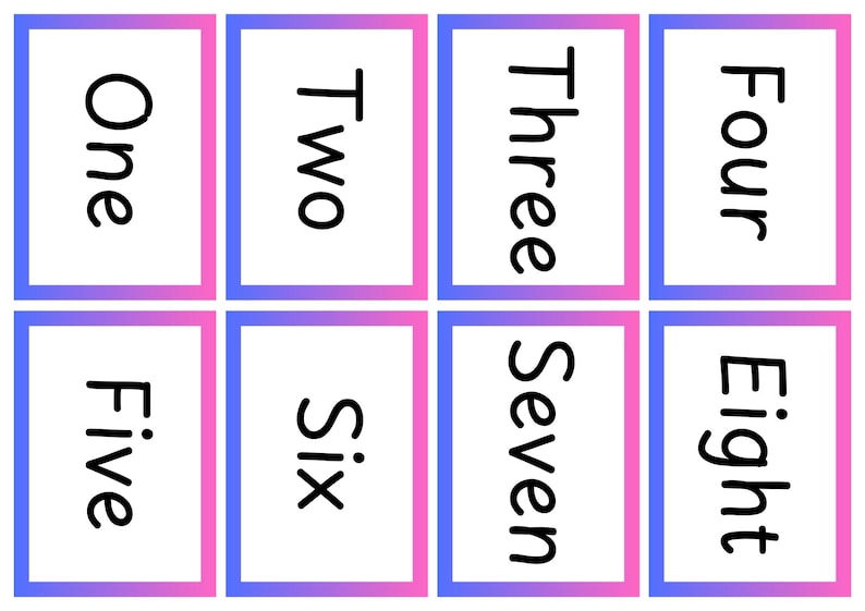 Number Words, Flashcards - Etsy