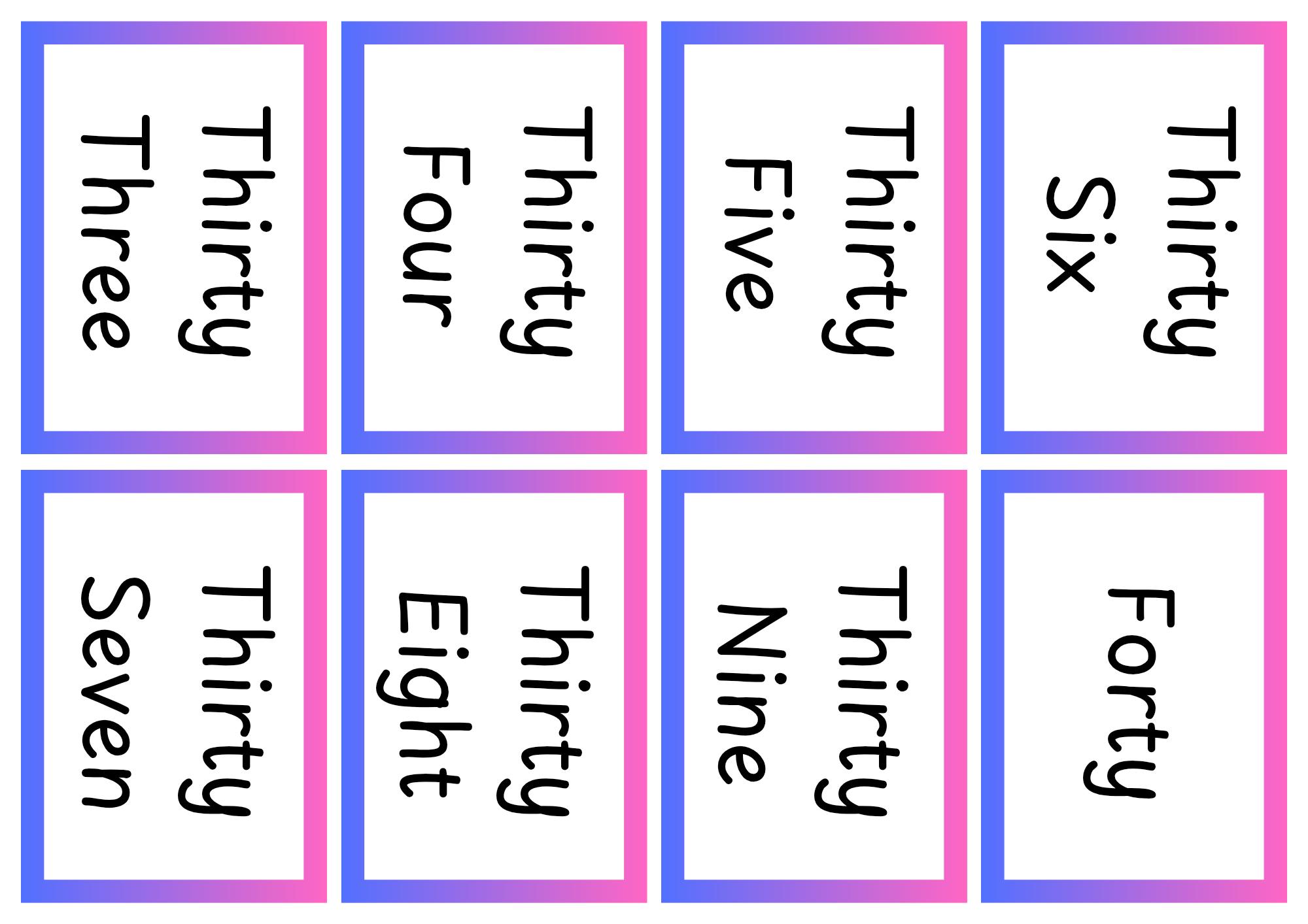 Number Words, Flashcards - Etsy