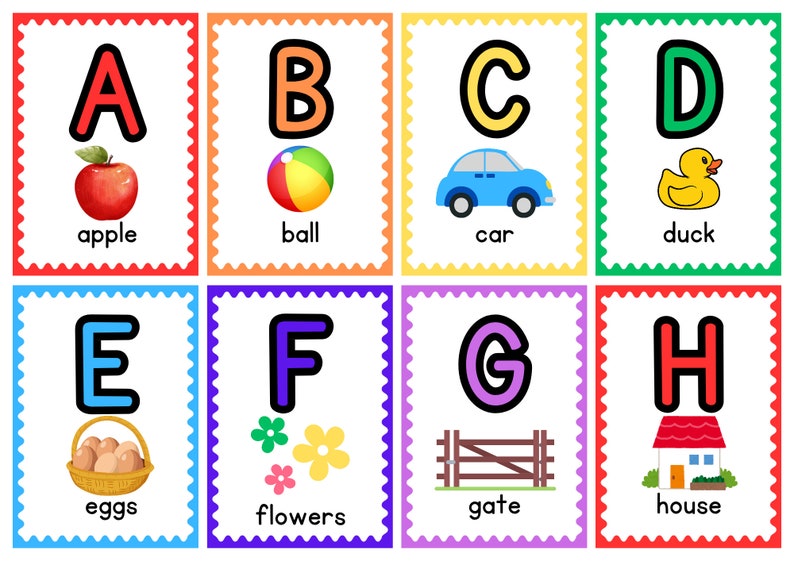 Printable Uppercase Flashcards - Etsy