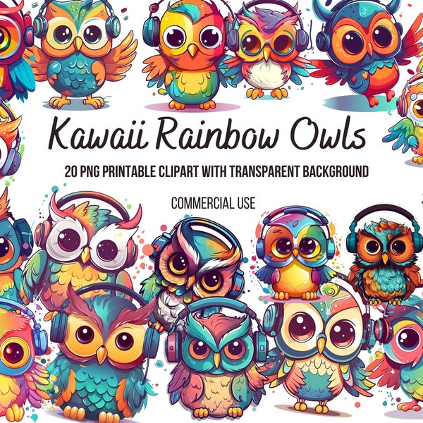 Digital Owl Clipart - Etsy