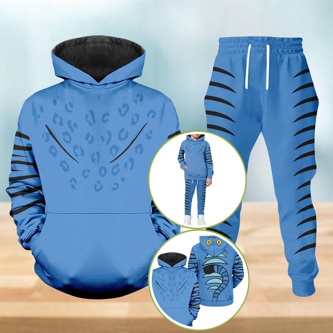 Tiger Costume Hoodie Jogger, Blue Tiger Cosplay Jogger, Halloween Tiger ...