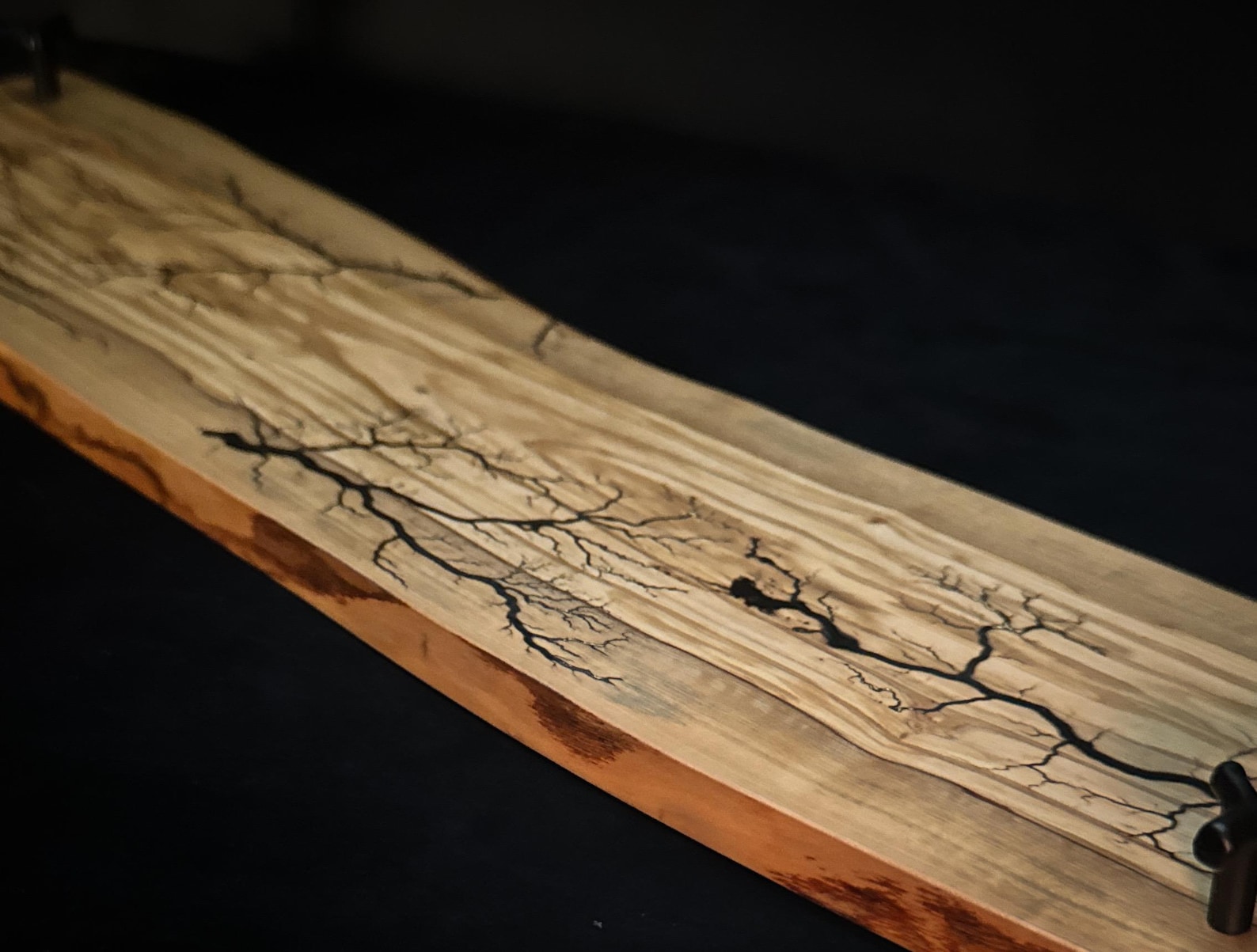 Live Edge Olive Wood Tray Board W/ Fractal Burning / Epoxy Inlay ...