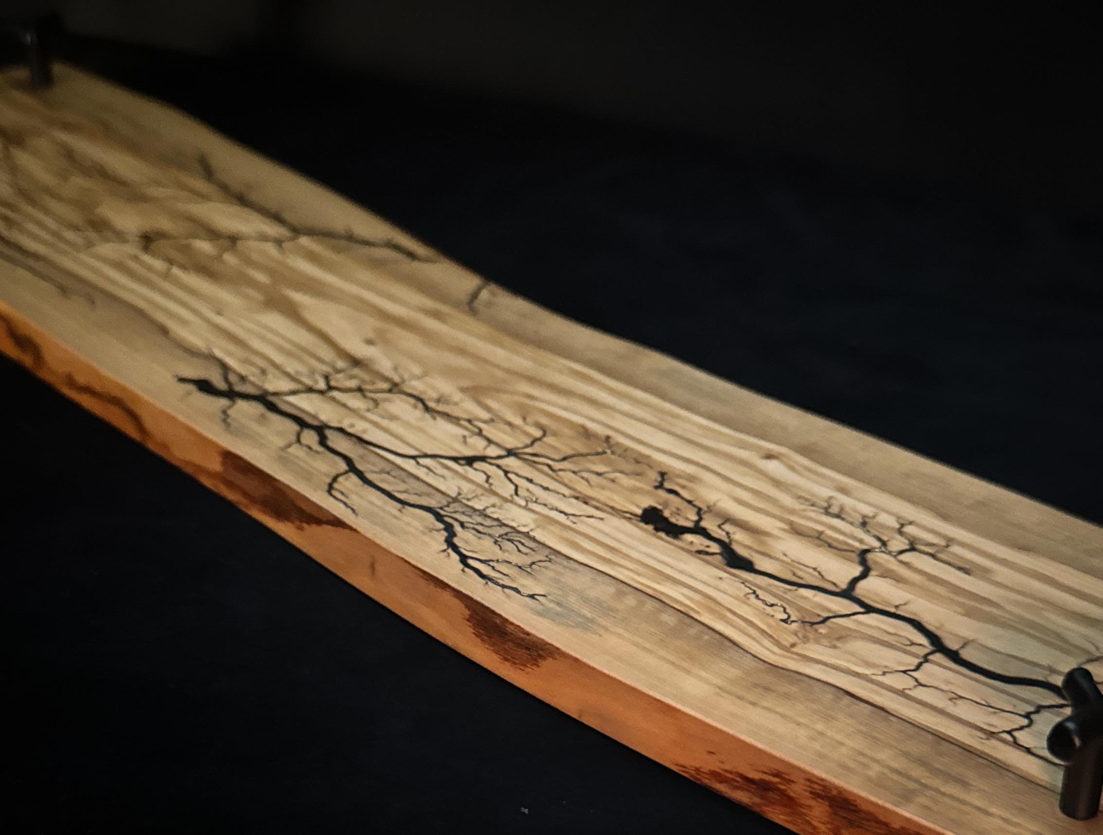 Live Edge Olive Wood Tray Board W/ Fractal Burning / Epoxy Inlay ...