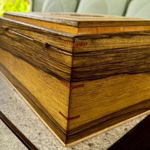 Custom Keepsake / Heirloom Box Made From Solid Wood Black Limba and ...