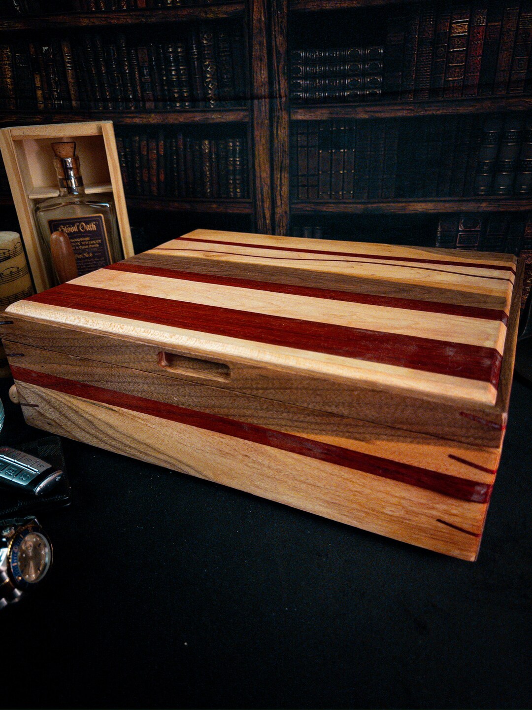 Large Keepsake Box Made From Solid Wood Walnut, Maple, and Padauk - Etsy