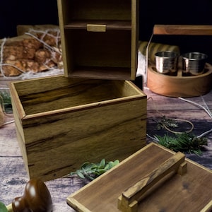 Keepsake Heirloom Box Solid Wood Black Limba, Walnut and Purple Heart ...