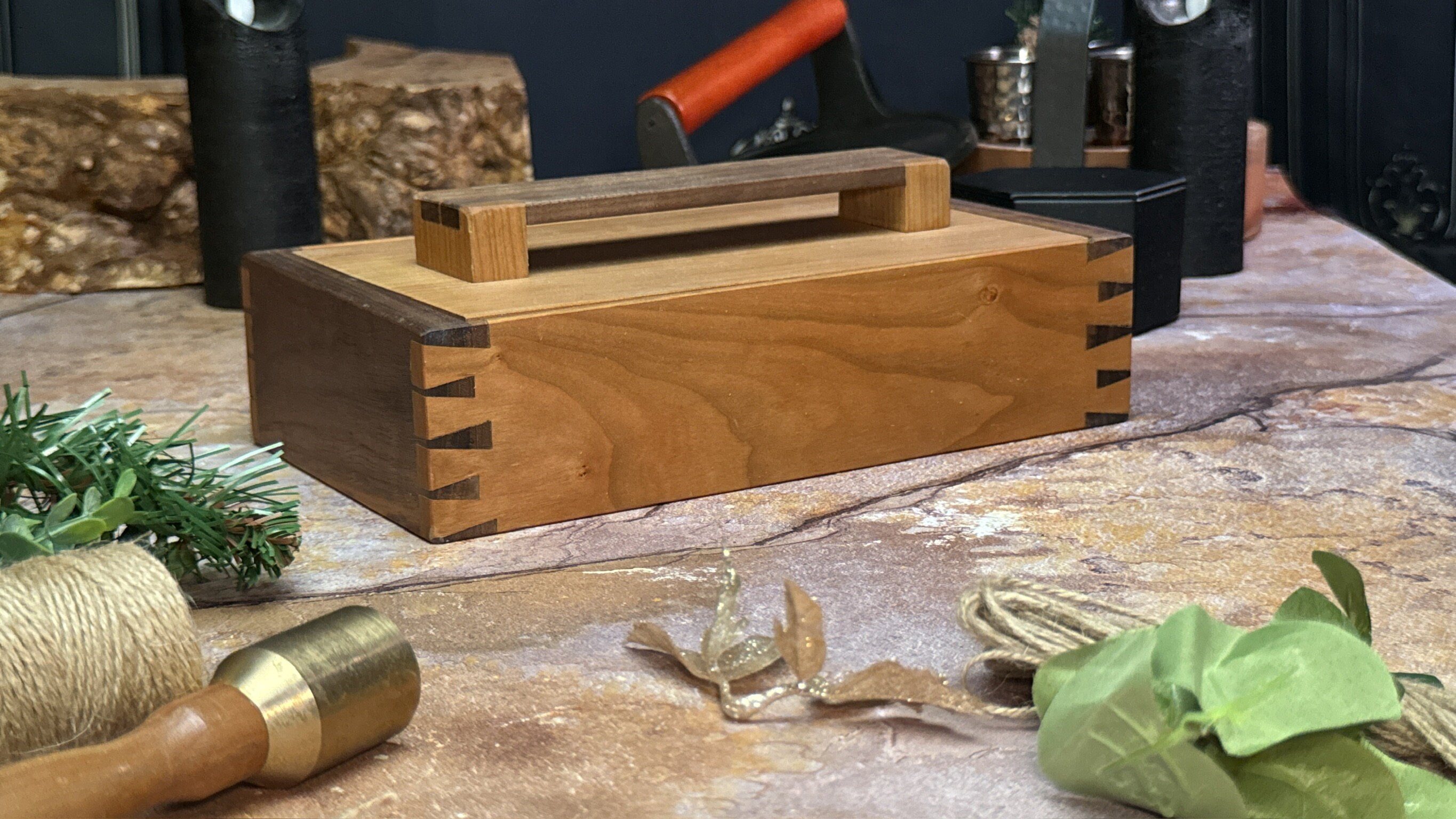 Solid Wood Keepsake Heirloom Box Made From Walnut and Cherry With ...