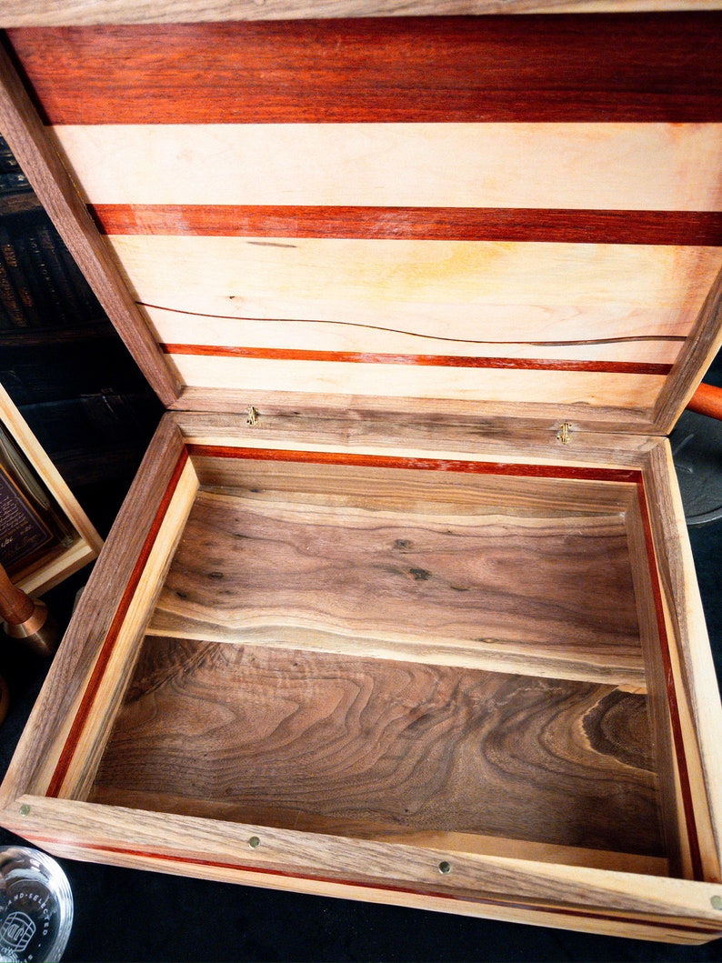 Large Keepsake Box Made From Solid Wood Walnut, Maple, and Padauk - Etsy