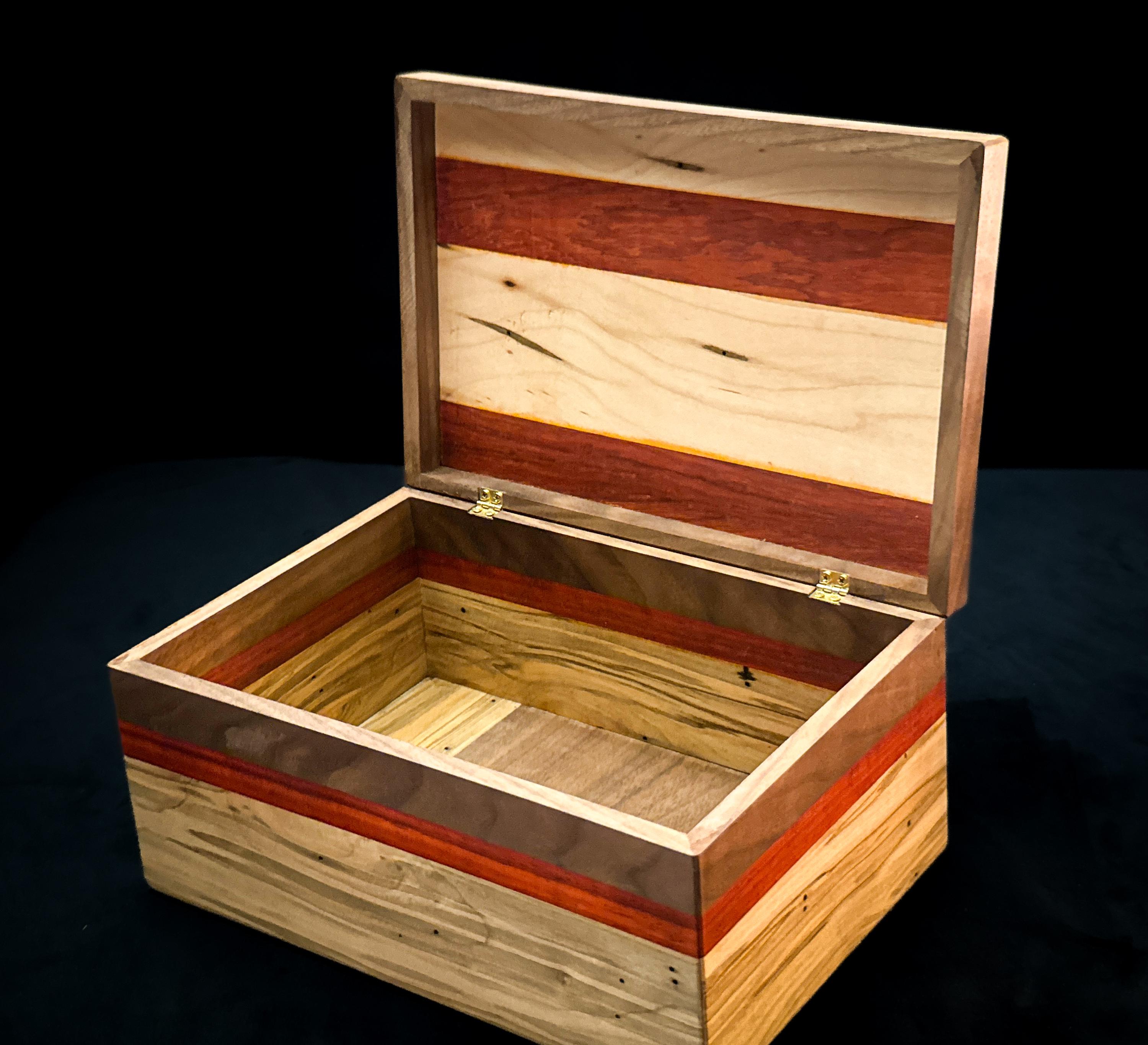Large Keepsake Box Made From Solid Wood Walnut, Maple, and Padauk - Etsy