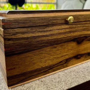Custom Keepsake / Heirloom Box Made From Solid Wood Black Limba and ...