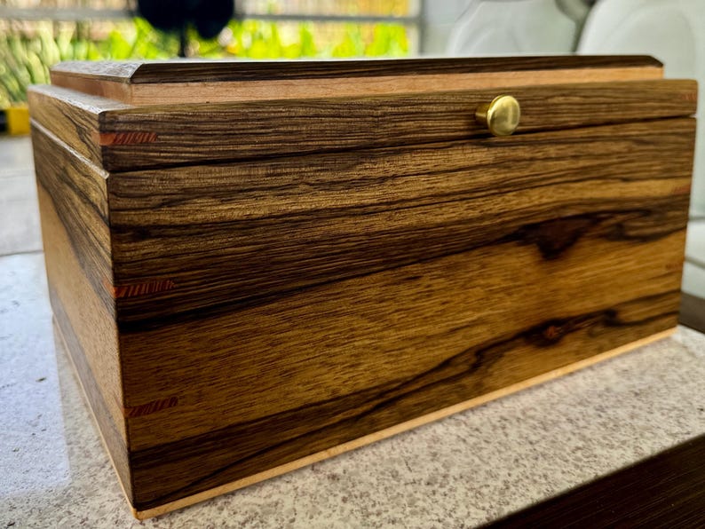 Custom Keepsake / Heirloom Box Made From Solid Wood Black Limba and ...