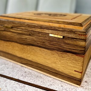 Custom Keepsake / Heirloom Box Made From Solid Wood Black Limba and ...