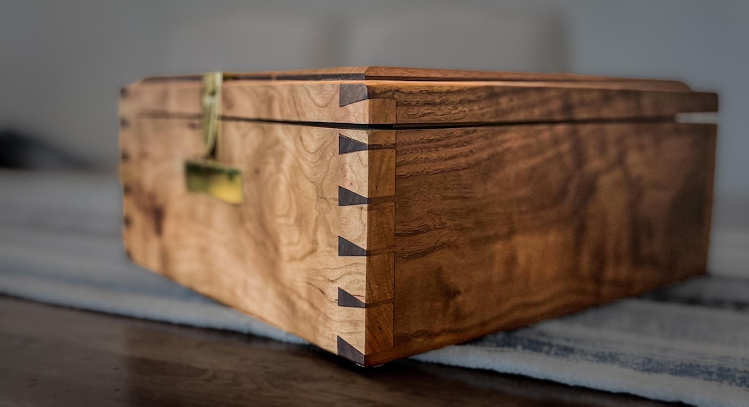 Handmade Black Cherry & Walnut Jewelry Box: Dovetail Heirloom Chest - Etsy