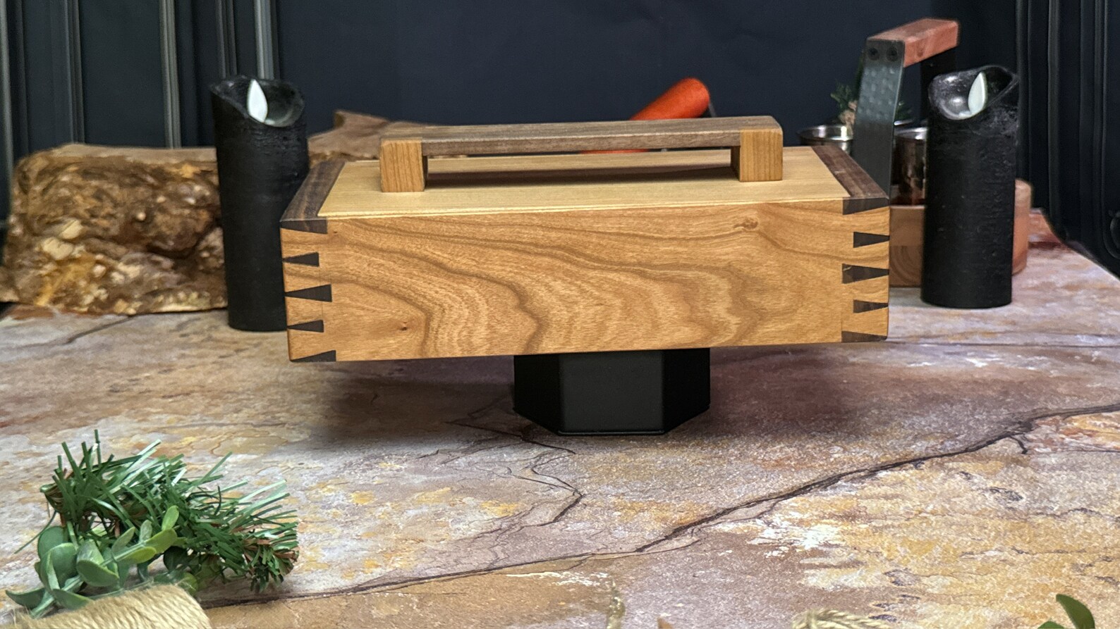 Solid Wood Keepsake Heirloom Box Made From Walnut and Cherry With ...