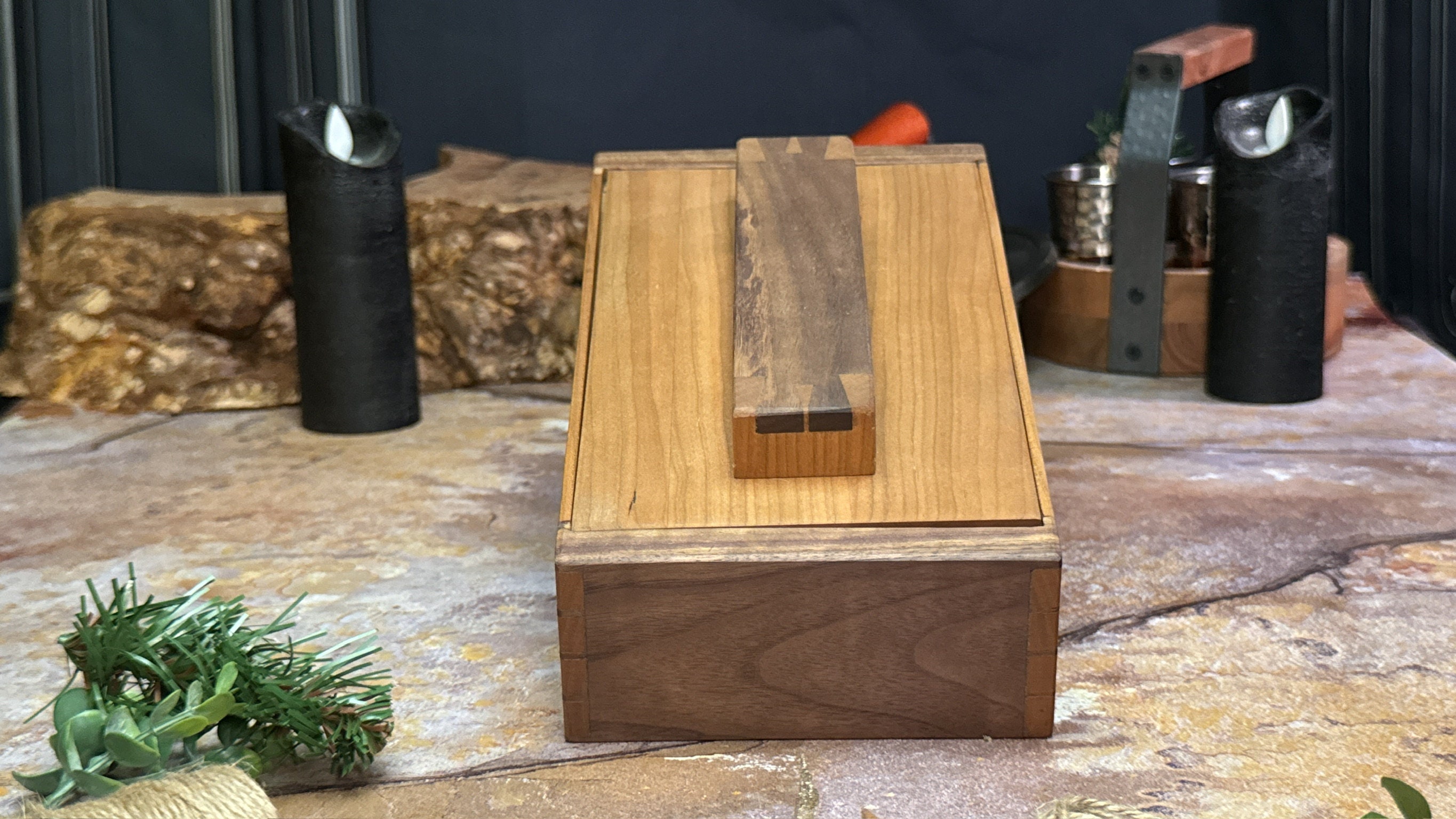 Solid Wood Keepsake Heirloom Box Made From Walnut and Cherry With ...