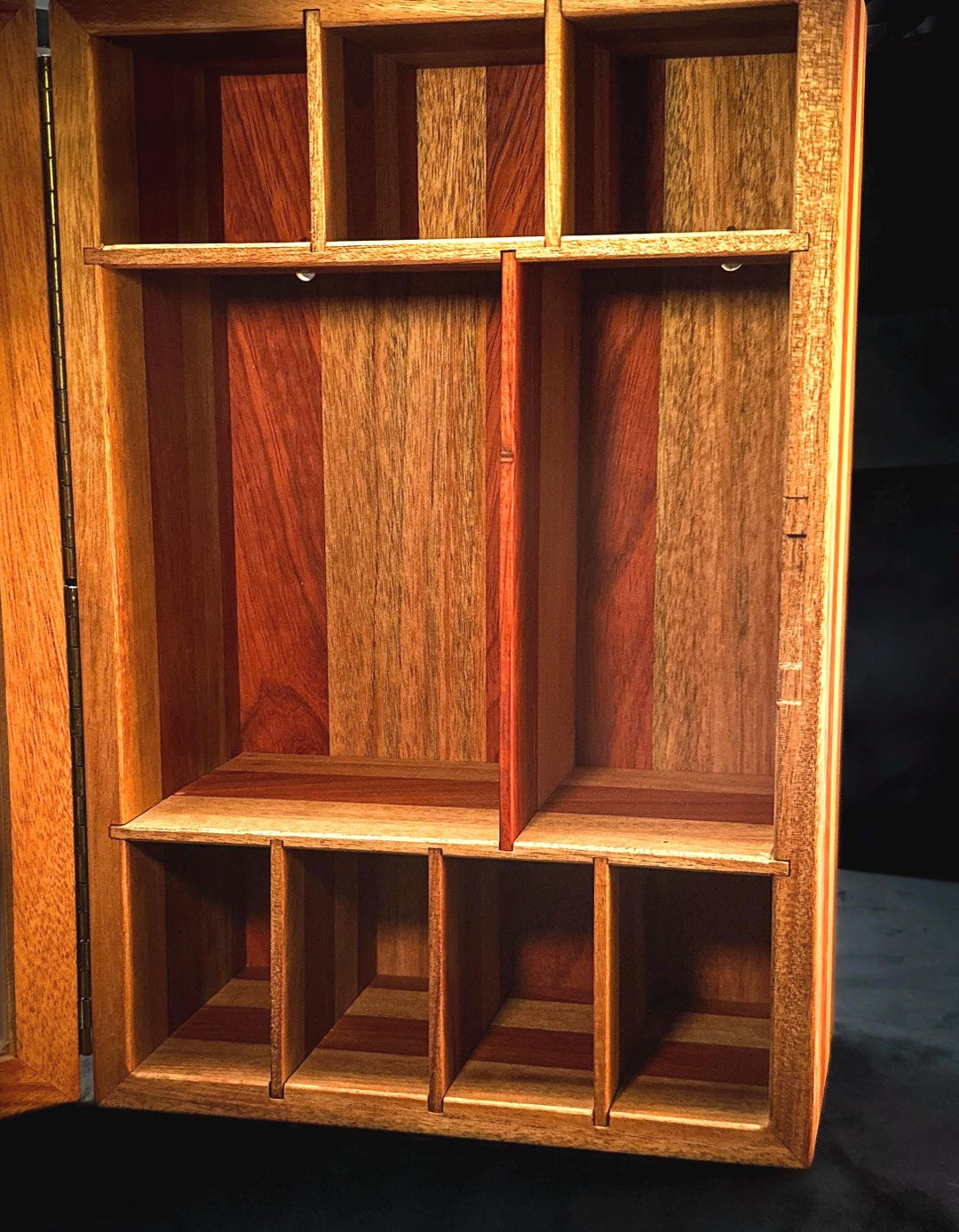 Custom Handmade Shadow Box With Dividers and Inlay. Plexiglass Display ...