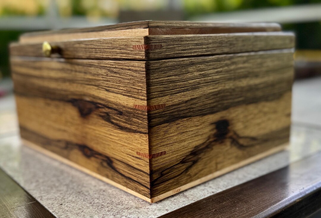 Custom Keepsake / Heirloom Box Made From Solid Wood Black Limba and ...