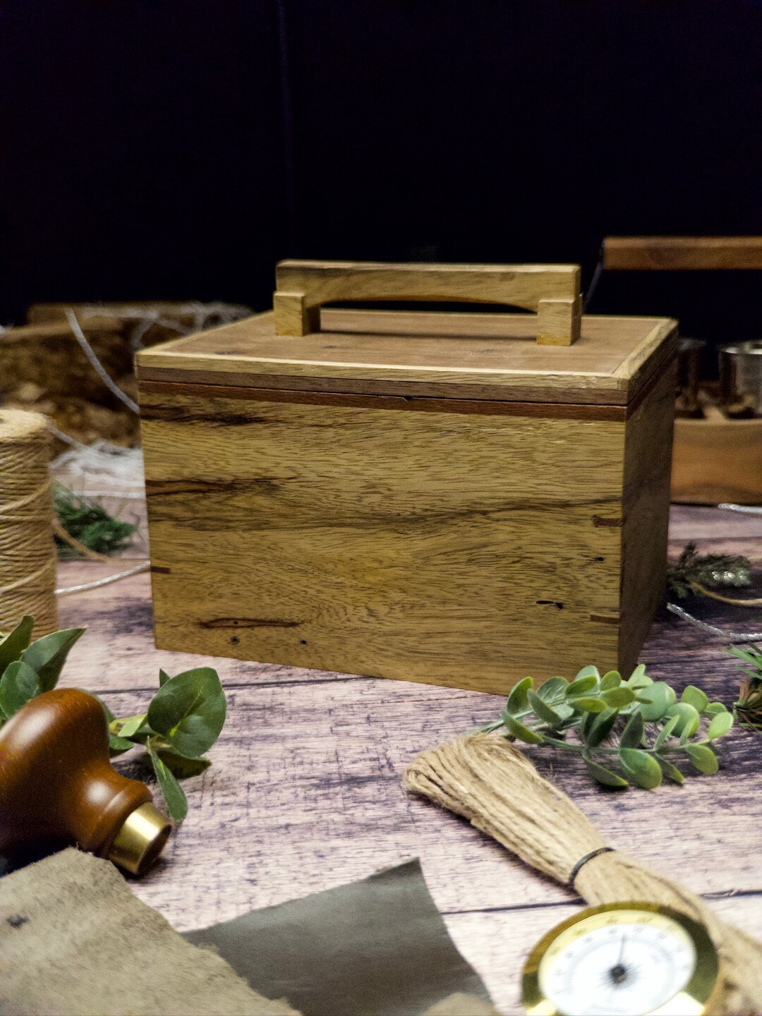 Keepsake Heirloom Box Solid Wood Black Limba, Walnut and Purple Heart ...