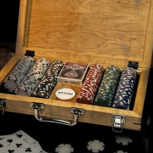 Custom Wooden Poker Chip Case: Handmade Game Storage Box - Etsy