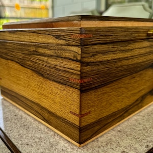 Custom Keepsake / Heirloom Box Made From Solid Wood Black Limba and ...