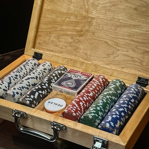 Custom Wooden Poker Chip Case: Handmade Game Storage Box - Etsy