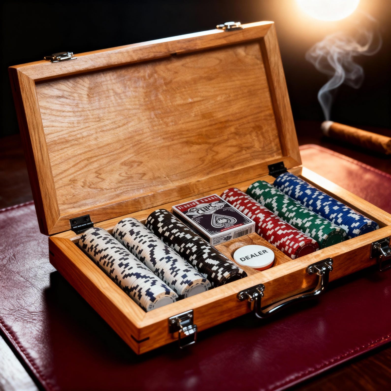 Custom Wooden Poker Chip Case: Handmade Game Storage Box - Etsy