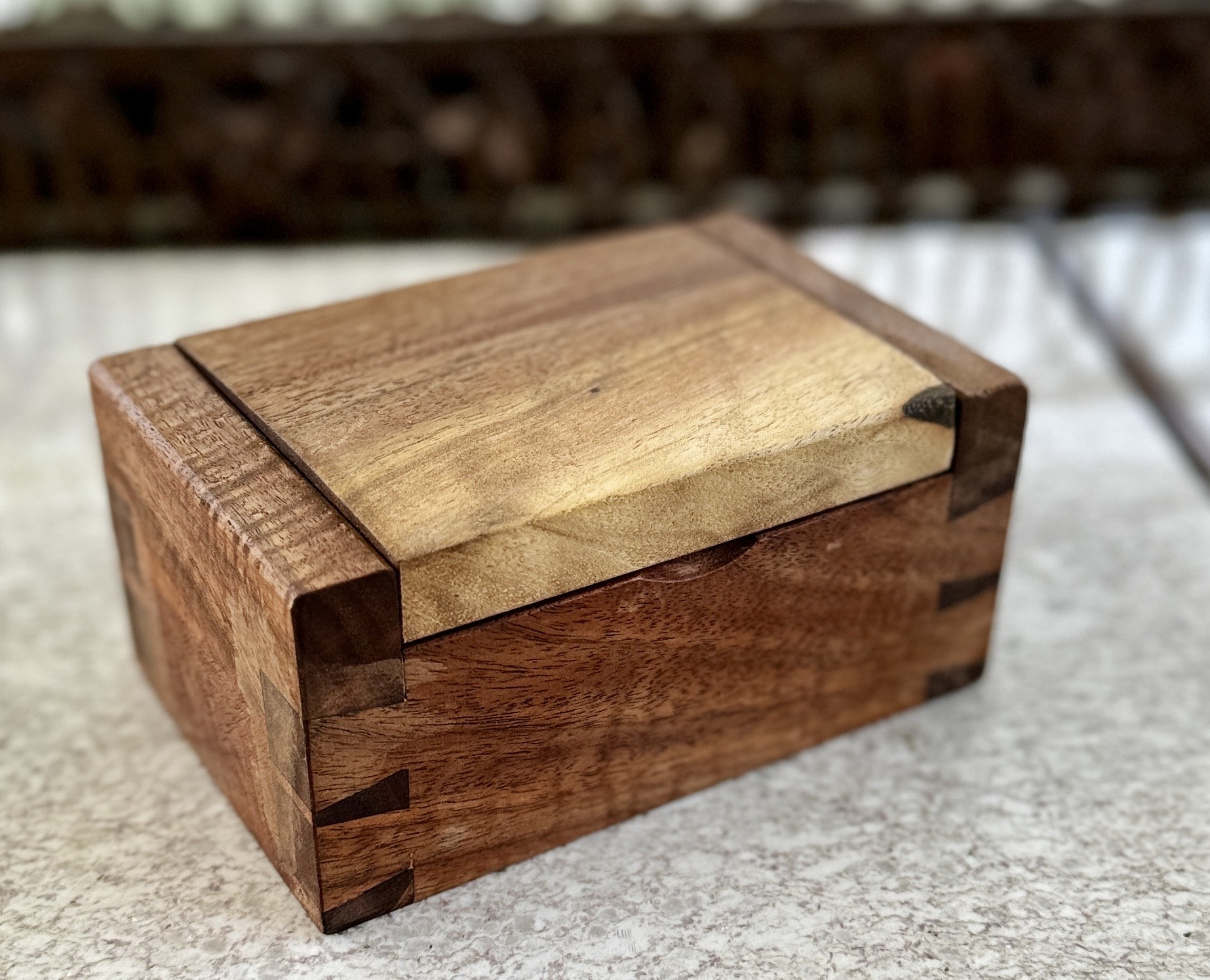 Handmade Heirloom Keepsake Box: Dovetail Joinery, Hidden Hinge, Flocked ...