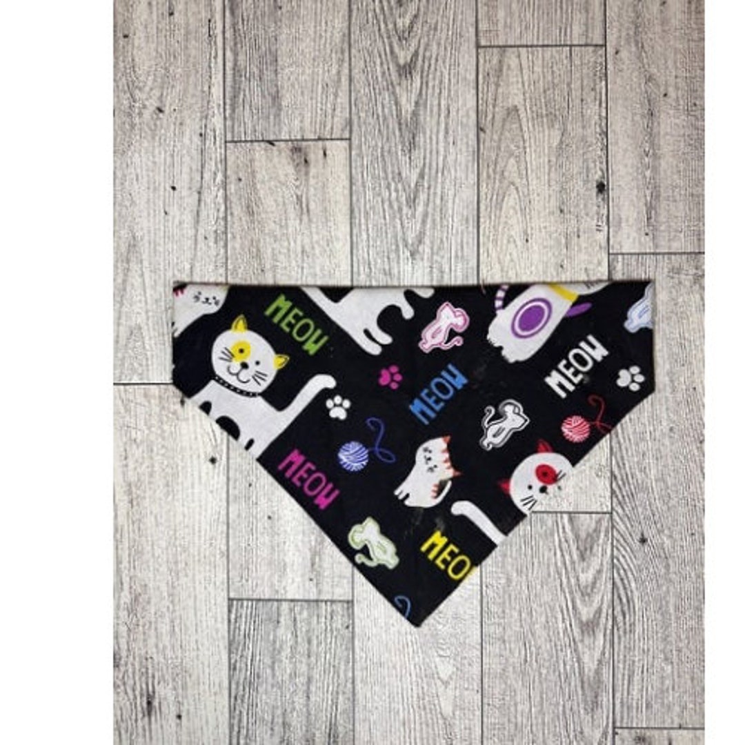 Cat Themed Bandanna, Cute Colorful Cat Bandanna, Custom Cat Bandana ...