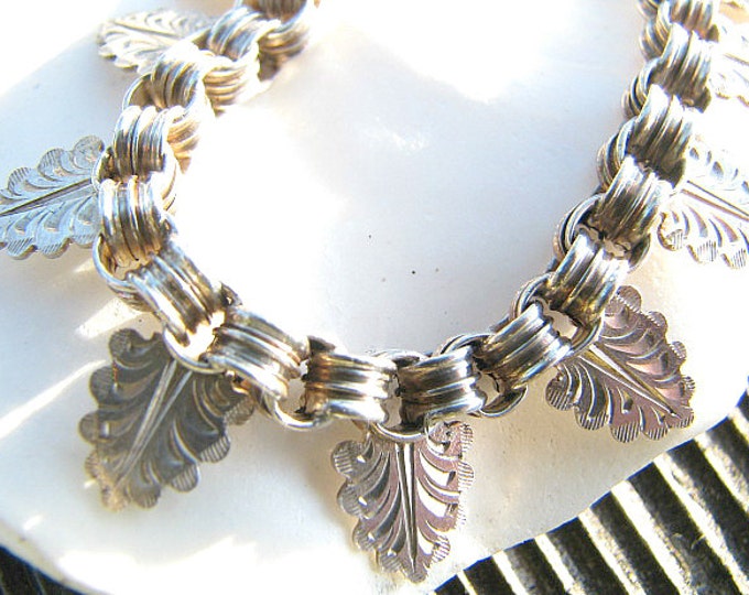 Antique Silver Necklace Victorian Era Collar Chain With - Etsy