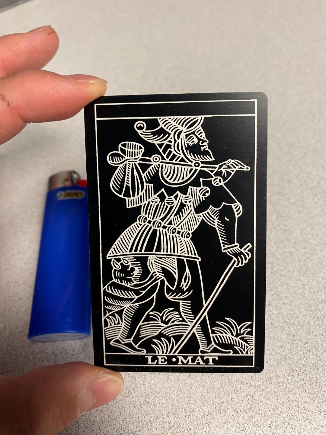 Metal Tarot Card, the Fool, Marseille Gift, Engraved Tarot Card, the ...